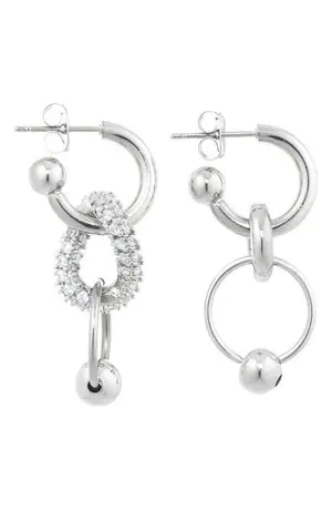 JUSTINE CLENQUET Alison Mismatched Tiered Hoop Drop Earrings