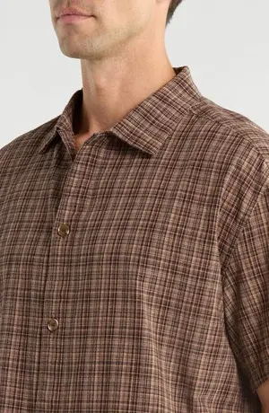 RHYTHM Brady Relaxed Fit Plaid Cotton Button-up Shirt