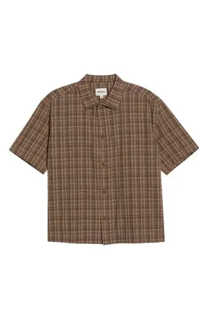RHYTHM Brady Relaxed Fit Plaid Cotton Button-up Shirt
