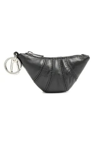LEMAIRE Mini Leather Croissant Key Ring - Black