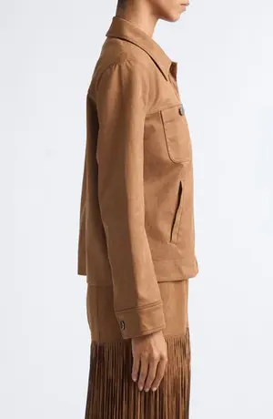TOCCIN Isalya Faux Suede Button Front Jacket