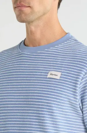 RHYTHM Stripe Cotton Blend Terry T-shirt