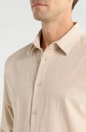 RHYTHM Classic Linen & Cotton Button-up Shirt