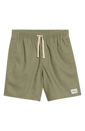 RHYTHM Classic Linen & Cotton Jam Drawstring Shorts - Olive