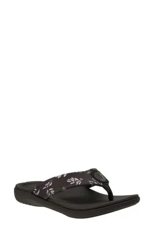 REVITALIGN Dahlia Botanical Orthotic Flip Flop - Black