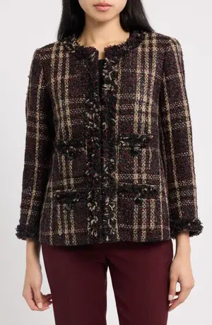Anne Klein Metallic Tweed Jacket