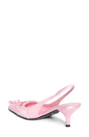 Prada Jewel Runway Slingback Pumps - Bocciolo
