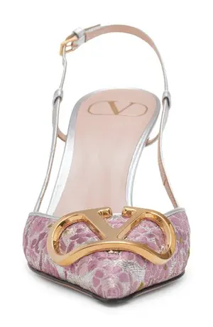 Valentino Garavani Vlogo Signature Slingback Pump - Dusty Rose