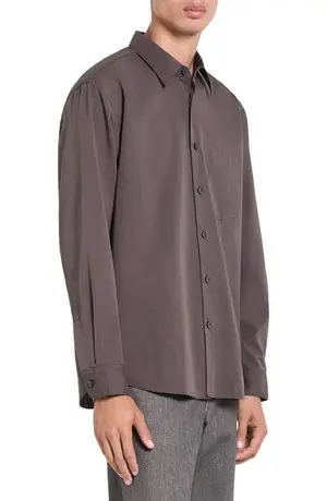 Theory Weekend Solid Cotton Blend Button-up Shirt