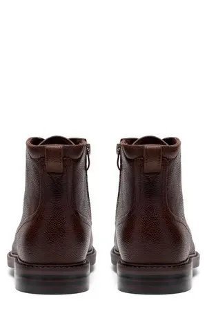 Clarks Aldwin Leather Cap Toe Boot - Brown Leather