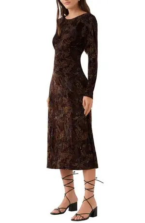 Karen Kane Velvet Burnout Midi Dress