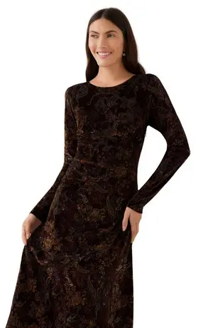 Karen Kane Velvet Burnout Midi Dress