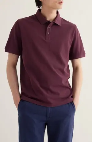 SEASALT CORNWALL Balefire Organic Cotton Polo - Timber
