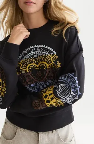 Scotch & Soda Embroidered Relaxed Fit Sweatshirt