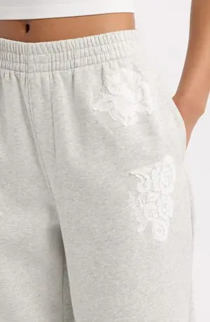 LoveShackFancy Lilia Lace Appliqué Sweatpants