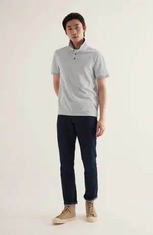 SEASALT CORNWALL Balefire Striped Organic Cotton Polo