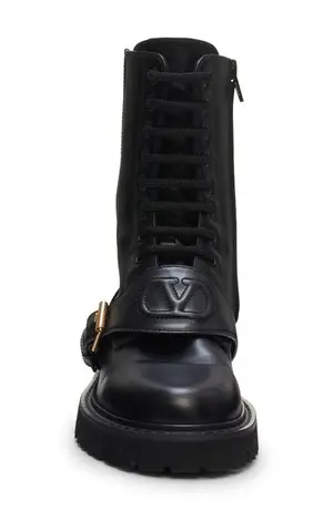 Valentino Garavani Vlogo Leather Combat Boot