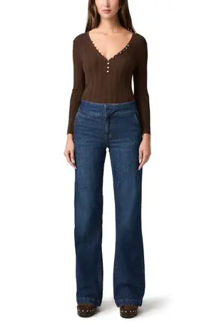 Paige Ginnette Button Rib Sweater