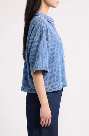 ICHI Isalia Broken Denim Shirt