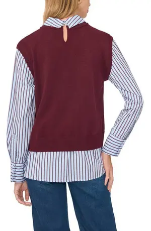 Vince Camuto Crewneck Sweater Vest Two-fer
