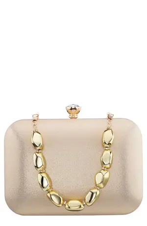 Nina Kaela Frame Clutch Gold