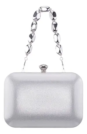 Nina Kaela Frame Clutch - Silver
