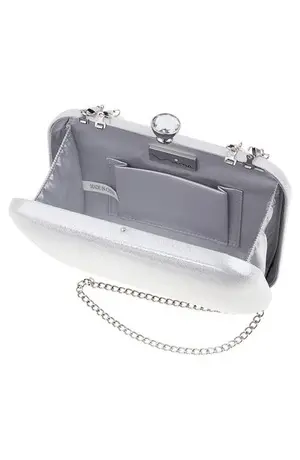 Nina Kaela Frame Clutch - Silver