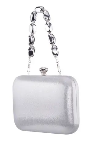 Nina Kaela Frame Clutch - Silver