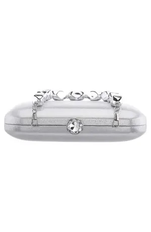 Nina Kaela Frame Clutch - Silver