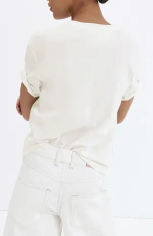 Mango Floral Embroidered Cotton T-shirt