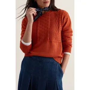 SEASALT CORNWALL Applewood Organic Cotton Sweater - Cinnamon