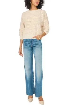 Vince Camuto Tuck Stitch Raglan Crewneck Sweater