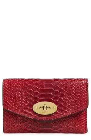 Mulberry Darley Folded Embossed Leather Wallet - Apple Red
