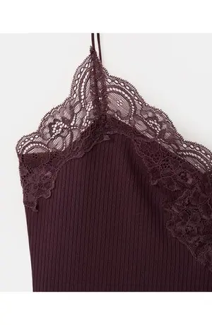 Mango Lace Rib Camisole Bodysuit
