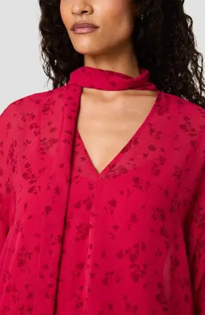 French Connection Marina Floral Chiffon Top