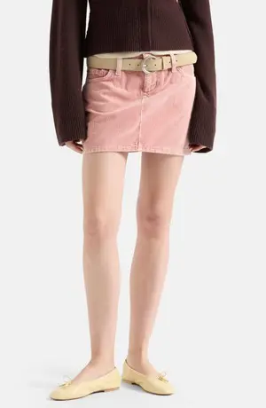 7 For All Mankind Cherry Corduroy Miniskirt - Blushing