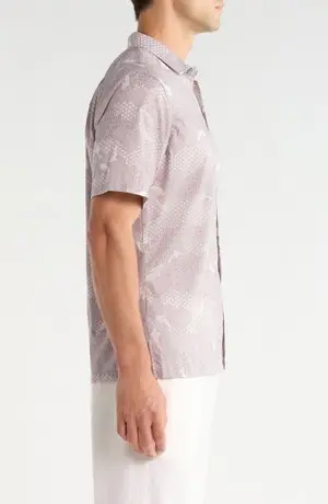 Tori Richard Katazome Short Sleeve Button Up Shirt - Pomegranate