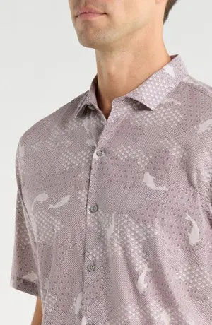 Tori Richard Katazome Short Sleeve Button Up Shirt - Pomegranate