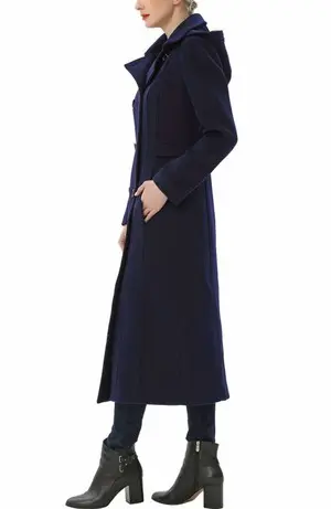 KIMI + KAI Laila Hooded Wool Coat