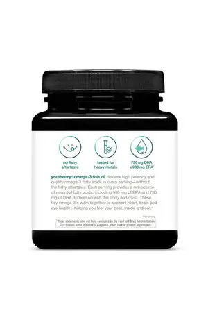 YOUTHEORY High Potency Omega-3 Fish Oil Soft Gels 60 Count