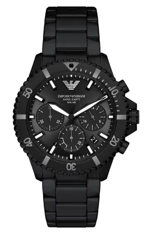 Emporio Armani World Explorer Solar Chronograph Bracelet Watch