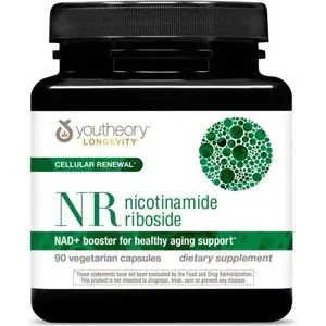 YOUTHEORY Longevity Nr Nicotinamide Riboside Nad+ Booster Supplement 90 Vegetarian Capsules - None