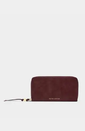 KATIE LOXTON Large Purse - Cherry Suedette