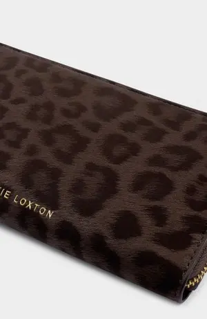 KATIE LOXTON Large Purse - Chocolate Leopard