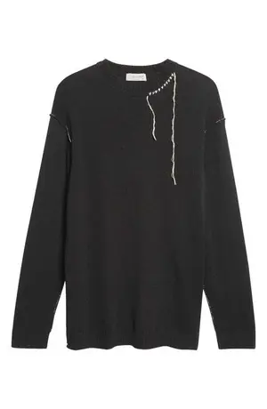 Yohji Yamamoto Embroidered Wool & Cotton Sweater