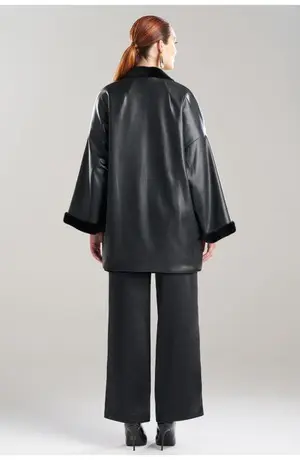 Natori Vegan Luxe Lambskin Fur Lined Topper