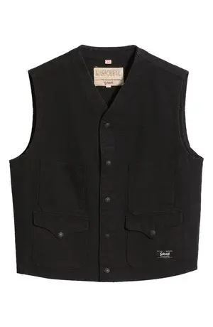 SCHOTT Cotton Canvas Utility Vest - Black