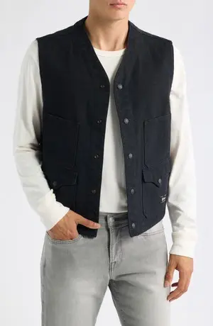 SCHOTT Cotton Canvas Utility Vest - Black