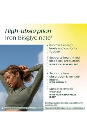 MEGAFOOD Blood Builder Iron Supplement For & With B12, Folic Acid & Vitamin C, Vegan - None