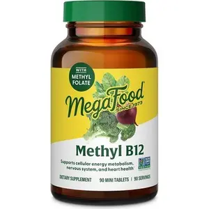 MEGAFOOD Methyl B12, Vegan Vitamin B12, Vitamin B6 & Methyl Folate For - None